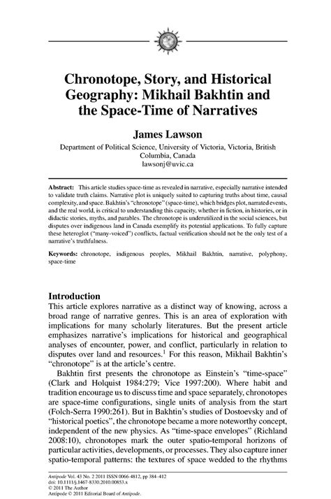 Chronotope Story And Historical Geography Lu2 Critical Reading Piece