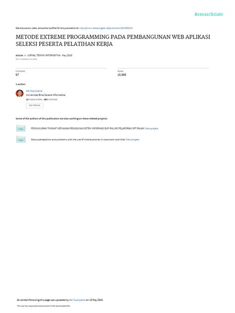 metode extreme programming pada pembangunan web ap pdf