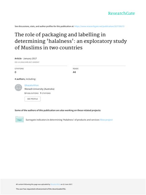 The Role Of Packaging And Labelling In Determining Halalness An Exploratory Study Of Muslims