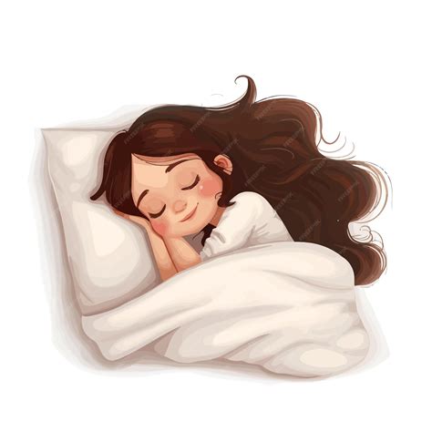 Premium Vector Sweetbrunettelittlegirlsleepingsweetly