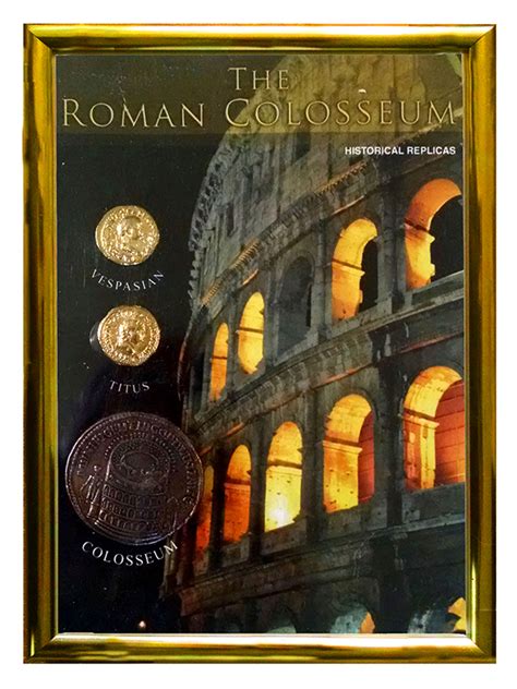 The Roman Colosseum 3 Coin Set Of Historical Replicas In 5 X 7 Frame