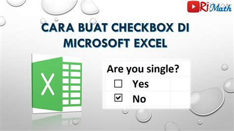 cara buat check box di microsoft excel youtube