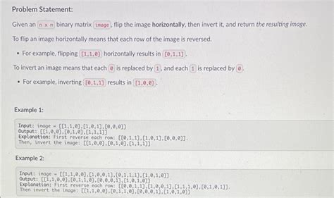solved problem statement given an n x n binary matrix