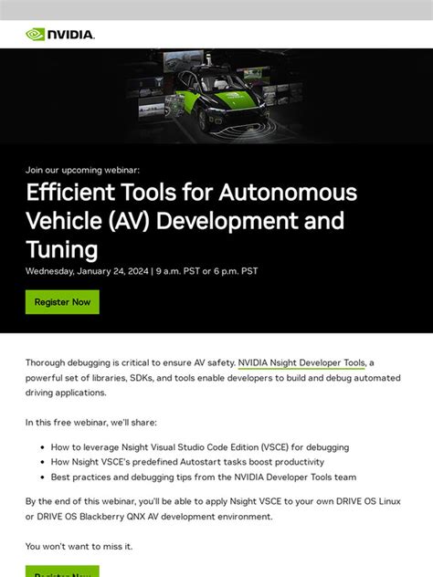 Nvidia Optimize Autonomous Vehicle Development With Nvidia Developer Tools Milled