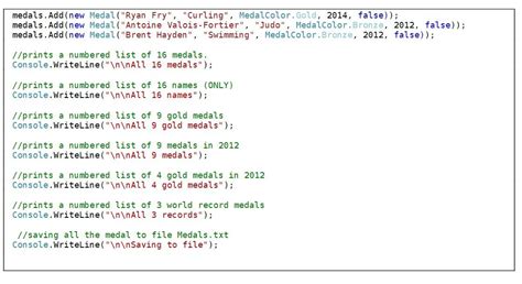 Solved Code The Medal Color Enum Below This Enum Consist Of
