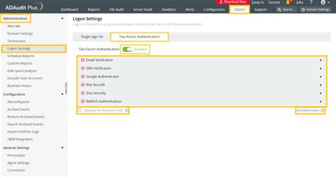 Enable 2FA 2FA Guide ADAudit Plus