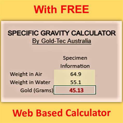 Specific Gravity Weighing Kit With Specific Gravity Calculator Gold Tec Australia