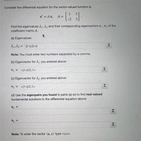 Solved Consider The Differential Equation For The