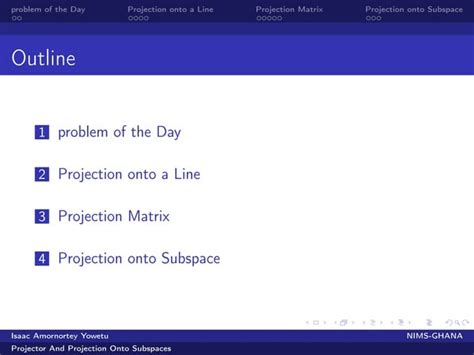 Projectors And Projection Onto Subspaces Pdf