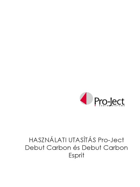 pro ject debut carbonescarbonesprit userguide hu pdf