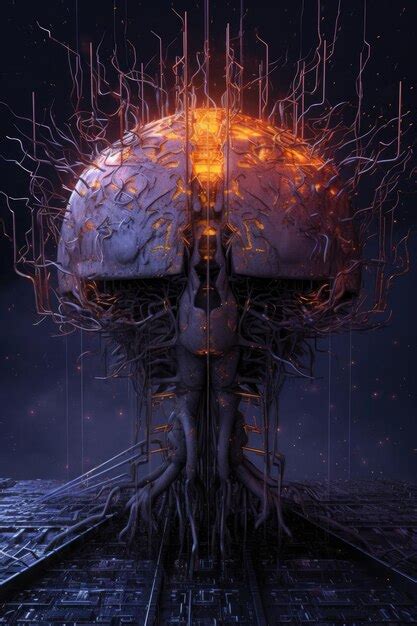 premium ai image digital brain with binary code and neural network