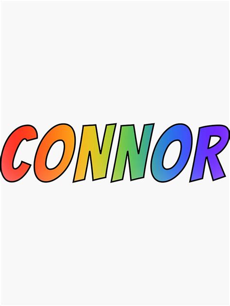 Connor First Name Rainbow Gradient Pattern Sticker For Sale By