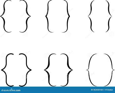 Curly Braces Double Symmetric Brackets Vector Typography Symbols Pair Frames For Punctuation