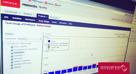 Primavera P6 Interface Prescience Technology Primavera P6 Interface Prescience Technology