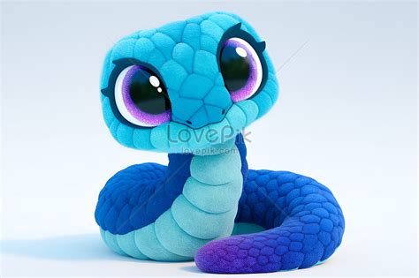 귀여운 푸른 뱀 일러스트 무료 다운로드 Lovepik