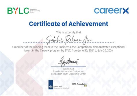 I Am Thrilled To Have Earned A Certificate Of Achievement As A Member