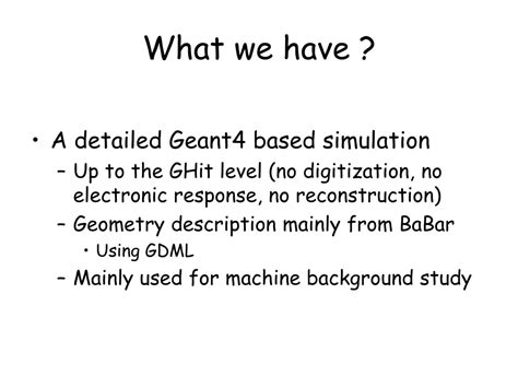 Ppt Enhancing Superb Computing Geant4 Simulation And Detector