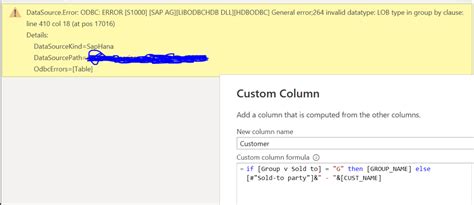 Lob Type In Group By Clause Sap Hana Custom Column Error Power Bi Enterprise Dna Forum