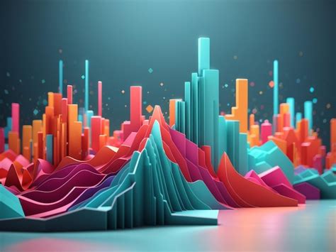 Digital Growth Visualization 3d Background With Growing Digital Graph Premium Ai Generated Image
