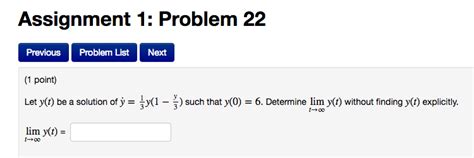 Solved Let Y T Be A Solution Of Y Y Y Such Chegg Com
