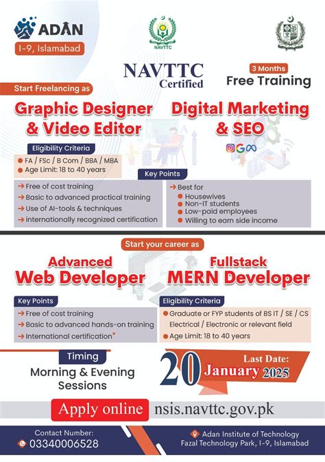 Navttc Free Courses 2025 Apply Now Adan It Center