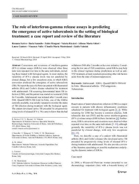 Pdf Analysis Of An Interferon Gamma Release Assay For Monitoring The Efficacy Of Anti