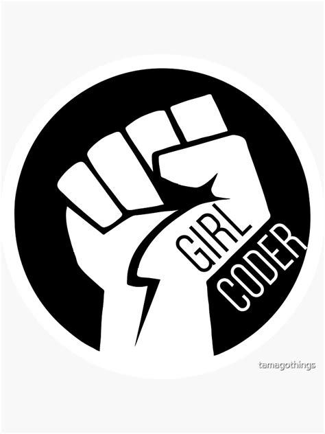 Girl Coder Sticker By Tamagothings Redbubble