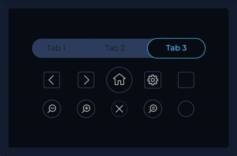 Tab Bar And Control System UI Elements Kit User Menu Isolated Vector