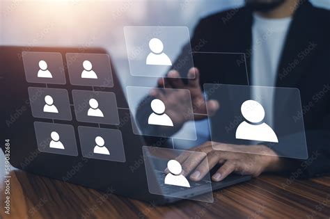 Businessman Management Organization In Company Using Diagram Organization Flowchart Manage