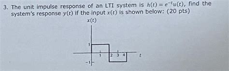 Solved 3 The Unit Impulse Response Of An Lti System Is