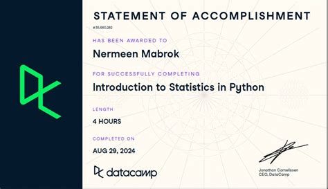 nermeen mabrok on linkedin datascience python statistics continuouslearning datacamp…