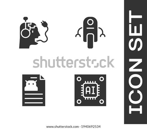 Set Processor Microcircuits Cpu Robot Charging Stock Vector Royalty Free 1940692534 Shutterstock