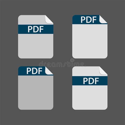 Flat Design With PDF Files Download Document Icon Symbol Set Vector Design Element Illustration