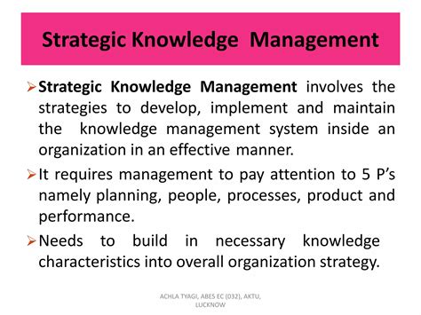 Strategic Knowledge Management Conceptual Framework Ppt