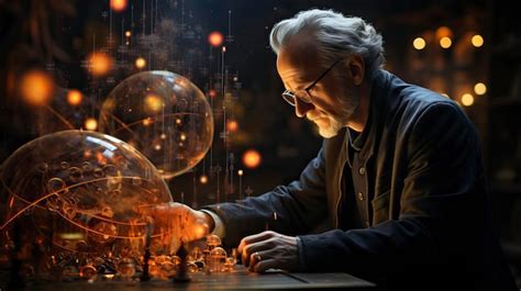 Premium Ai Image A Digital Collage Of A Scientist Surrounded By