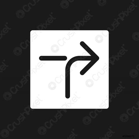 Right Horizontal Alignment Sign Dark Mode Glyph Ui Icon Stock Vector