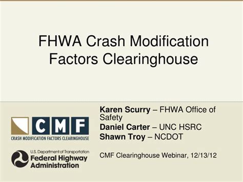 Ppt Fhwa Crash Modification Factors Clearinghouse Powerpoint Presentation Id 2359413
