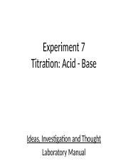 Lab Acid Base Titration Read Only Pptx Experiment Titration Acid Base Ideas