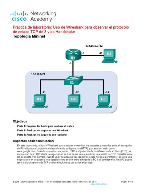 926 Lab Using Wireshark To Observe The Tcp 3 Way Handshake Pdf