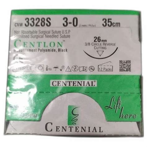 Black Polyamide Centlon Non Absorbable Needle Suture At Rs 116box In