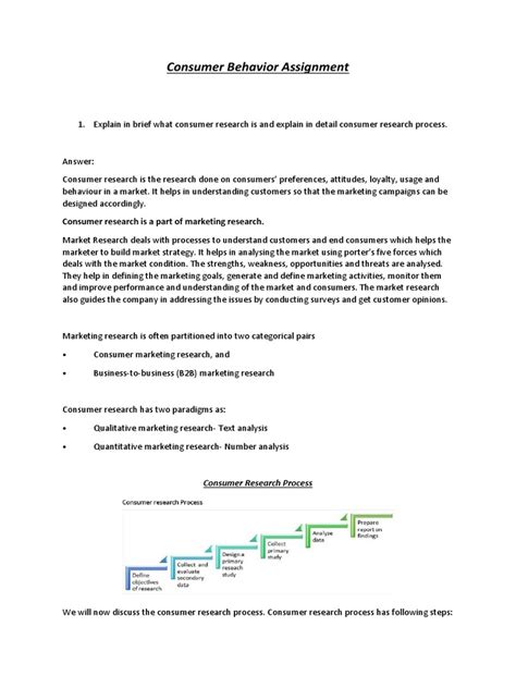 Consumer Behavior Assignment Pdf Marketing Research Consumer