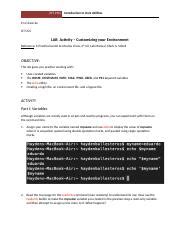 I IFT Lab Docx IFT Introduction To Unix Utilities Prof Kuitche IFT LAB Activity