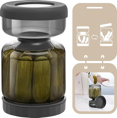 Luvan Pickle Jar With Strainer Flip 34oz Pickle Container