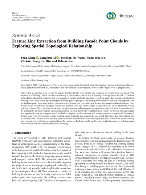 Pdf Feature Line Extraction From Building Façade Point Clouds By Exploring Spatial Topological
