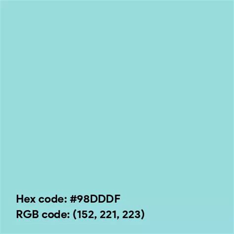 Limpet Shell Color Hex Code Is 98dddf