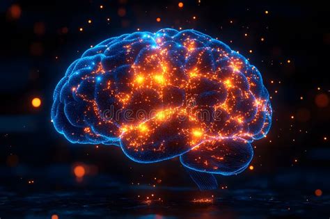 Innovative Neural Network Concept With Glowing Artificial Intelligence Brain Visualization