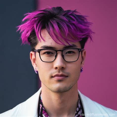 Handsome Guy With Glasses And Short Hair Stable Diffusion Online