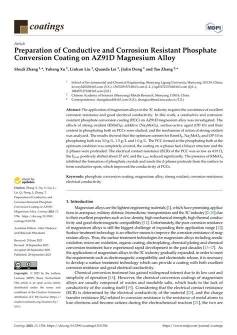 Pdf Preparation Of Conductive And Corrosion Resistant Phosphate