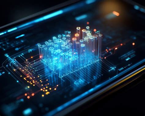 Futuristic Fiber Optic Network Visualization On Tablet Stock Illustration Illustration Of