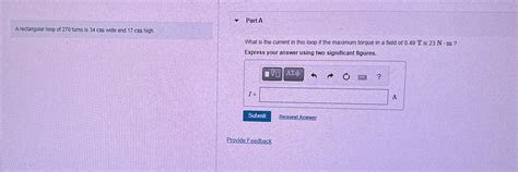 solved a rectangular loop of 270 ﻿turns is 34cm ﻿wide and